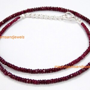 19 Inch Natural Longido Ruby Necklace Faceted Rondelle Beads - Etsy