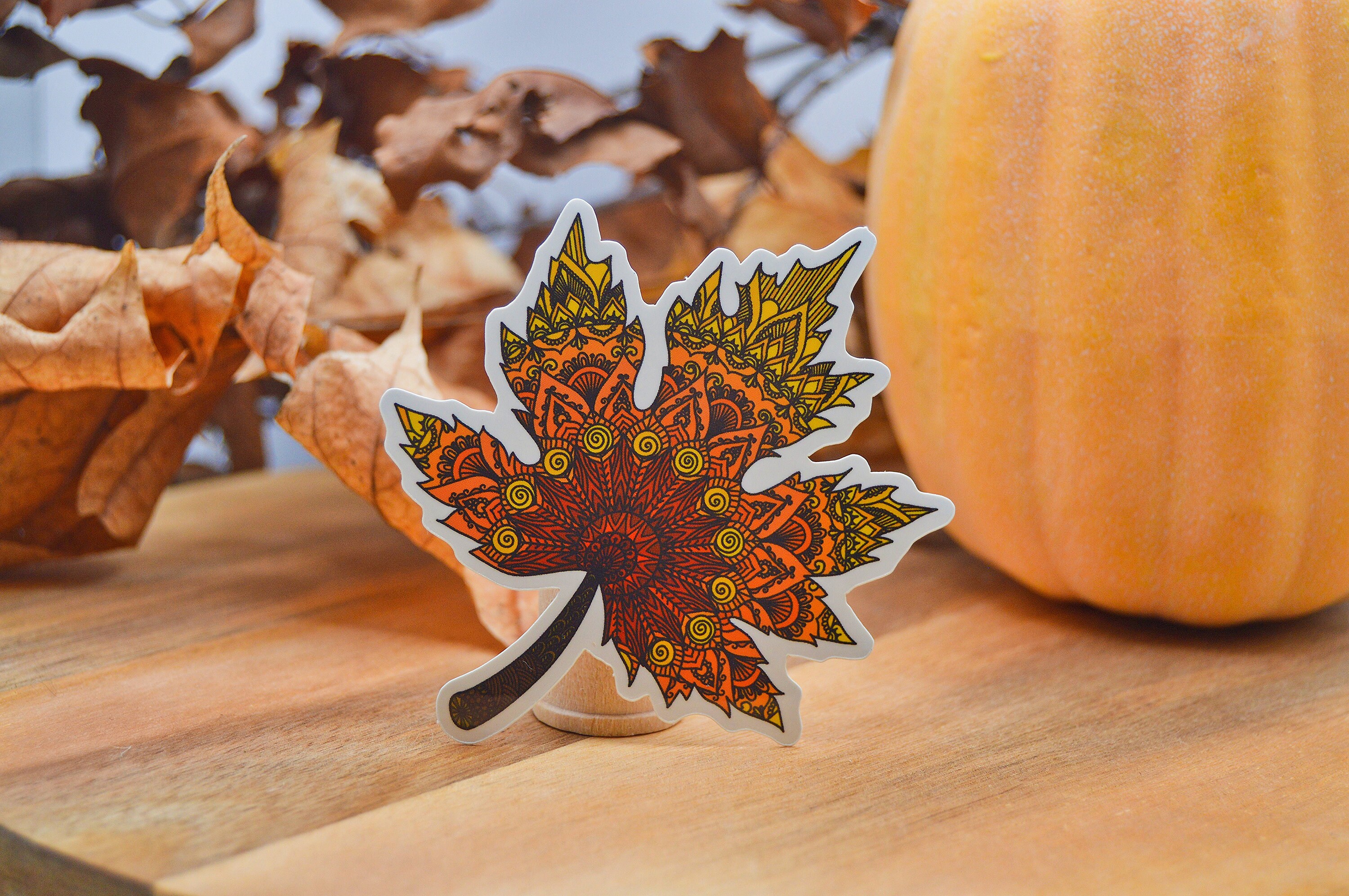 Maple Leaf Sticker Fall Leaf Sticker - Etsy