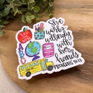 Teacher Sticker Teacher Bible Verse Sticker WATERPROOF - Etsy