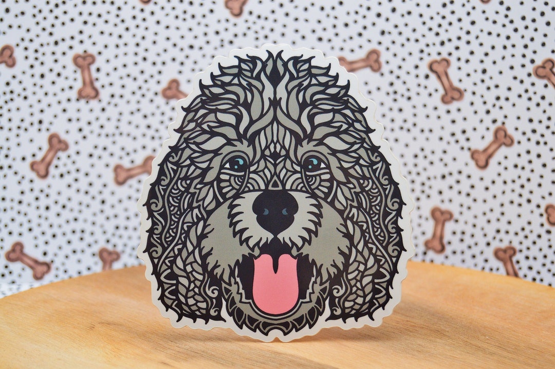 Grey Goldendoodle Sticker, Goldendoodle Mom Sticker WATERPROOF - Etsy