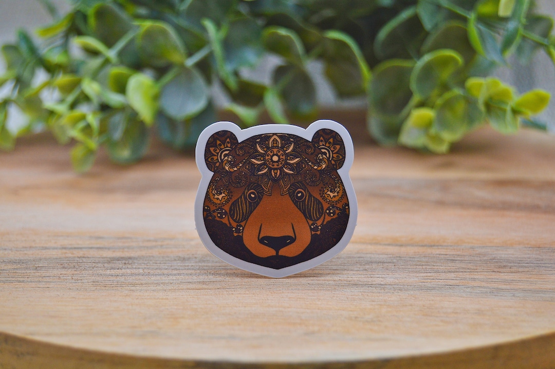 Mini Bear Sticker Brown Bear Sticker WATERPROOF - Etsy