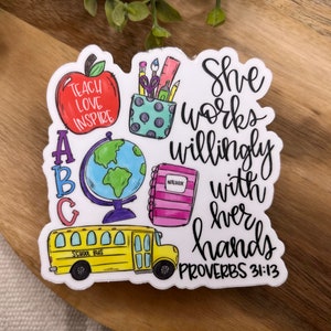 Teacher Sticker Teacher Bible Verse Sticker WATERPROOF - Etsy