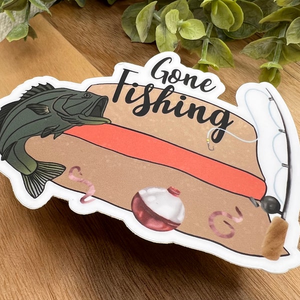 Gone Fishing Decal - Etsy