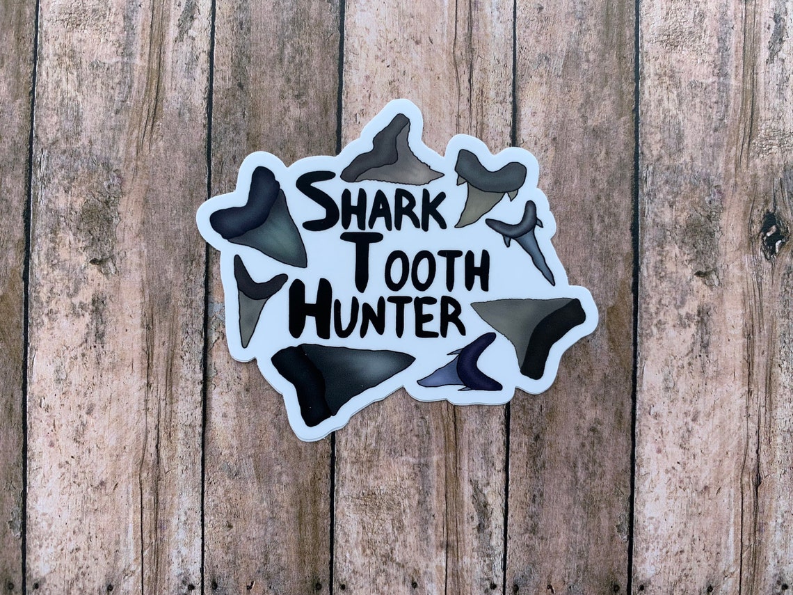 Shark Tooth Hunter Sticker Shark Tooth Sticker WATERPROOF | Etsy