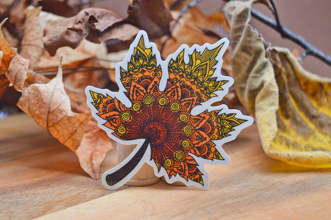 Maple Leaf Sticker, Fall Leaf Sticker - Etsy