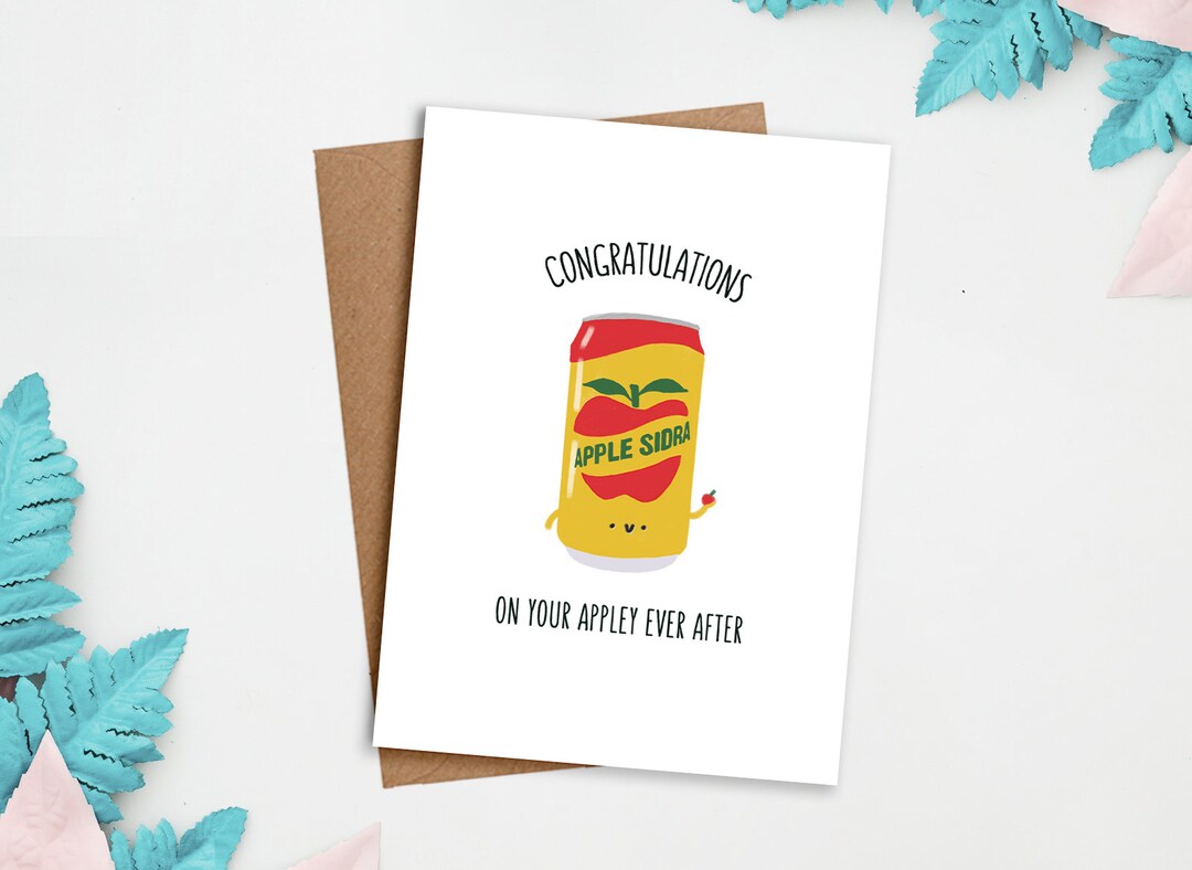 Congratulations on Your Appley Every After Card | Cute Card, Apple ...