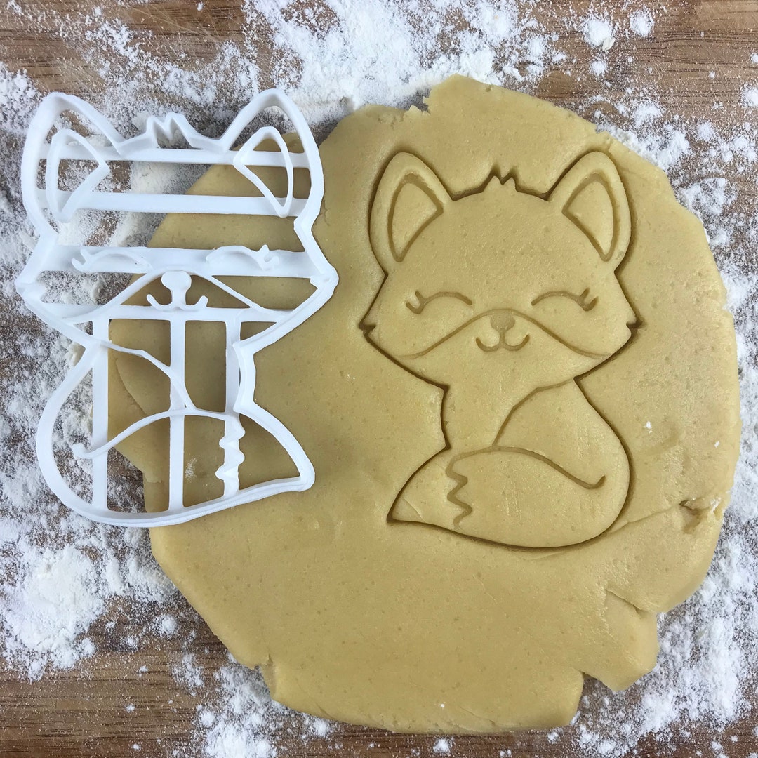 Cute Fox Cookie Cutter, Baby Fox Cookies, Woodland Baby Shower, Fondant ...