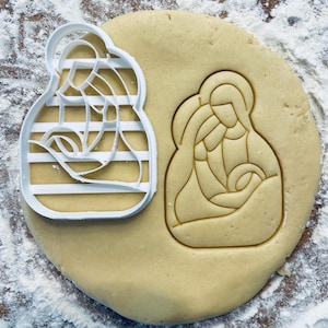 Saint Mary With Jesus Stained Glass Cookie Cutter, Praying Religious ...