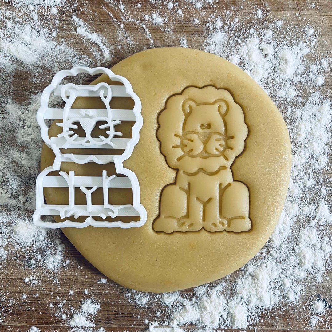 Cute Lion Cookie Cutter, Safari Baby Shower, Jungle Big Cat, Zoo Cookie ...