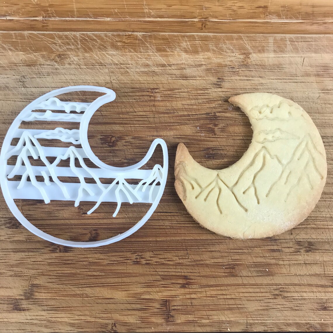 Crescent Moon Cookie Cutter, Landscape Cookie Cutter, Mountains With ...