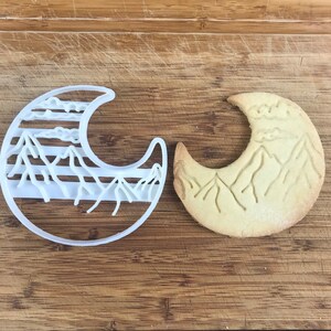 Crescent Moon Cookie Cutter, Landscape Cookie Cutter, Mountains With ...