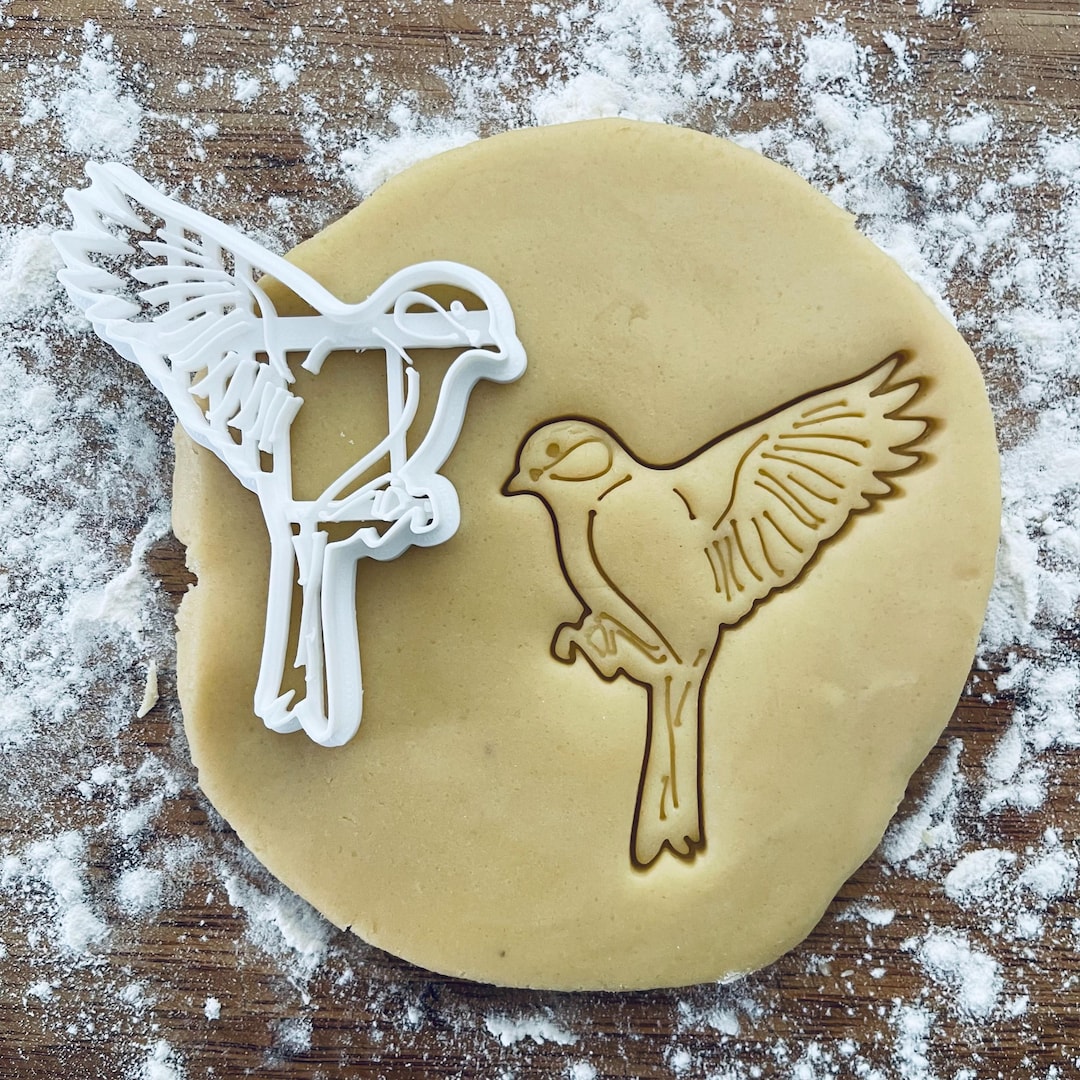 Sparrow Cookie Cutter: Flying Bird Embossed Stamp, Spring Baking - Etsy