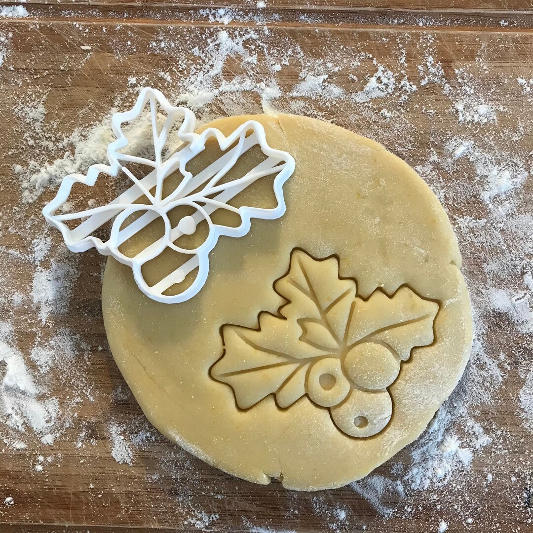 Mistletoe Cookie Cutter, Holy Leaves Cookies, Chritmas Biscuit, Winter ...
