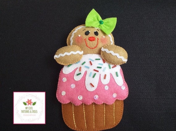 Gingerbread Doll and Cupcake Gingerbread Man Pattern - Etsy