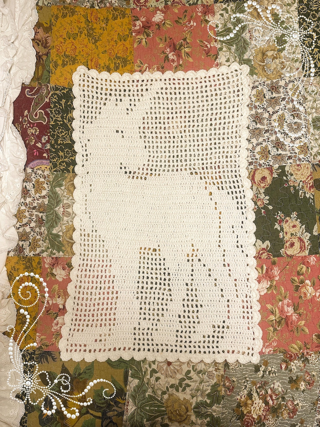 Handmade Filet Crochet Unicorn Tapestry - Etsy