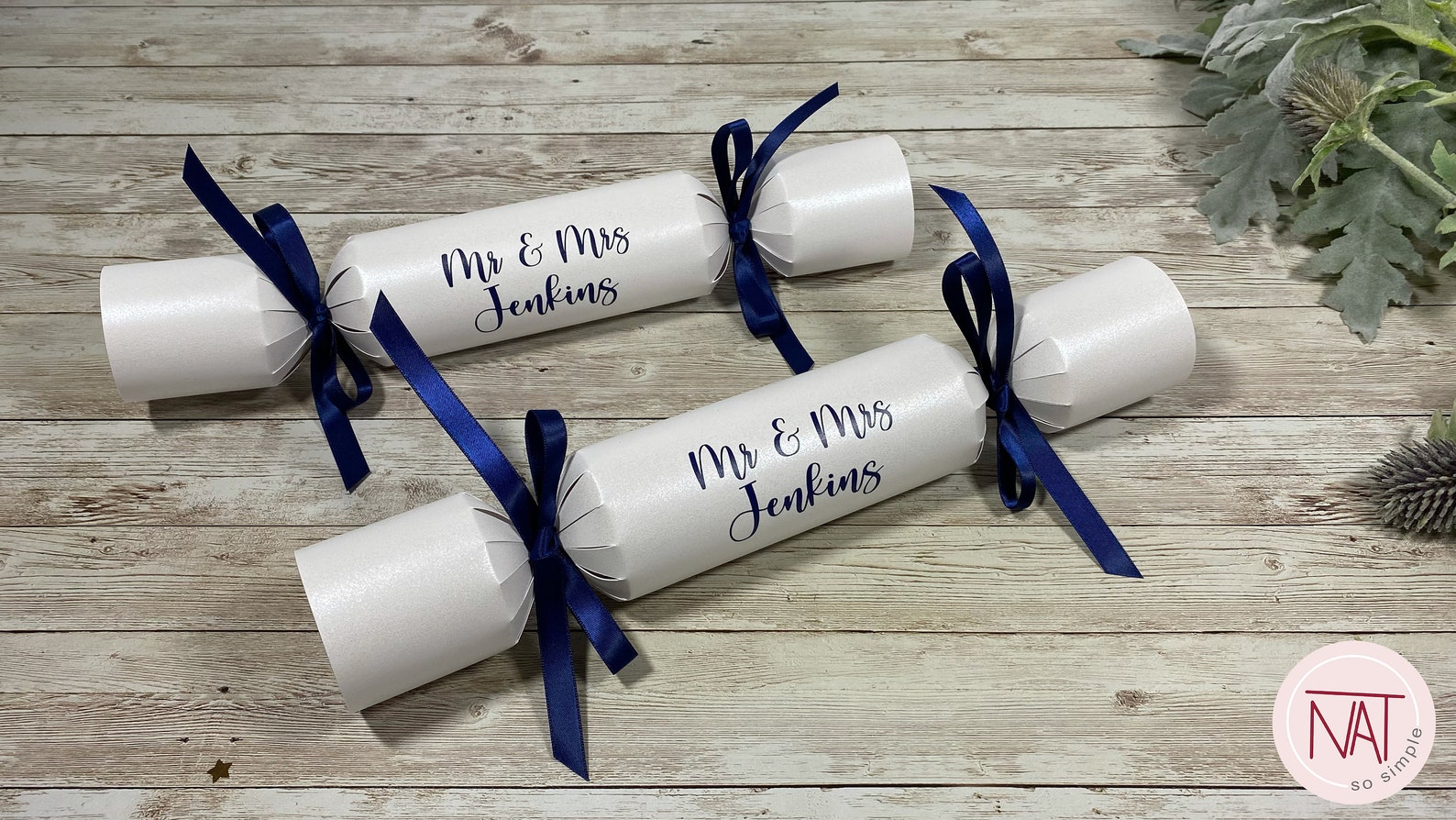 Wedding Table Crackers Mr&mrs Crackers Navy Crackers - Etsy UK