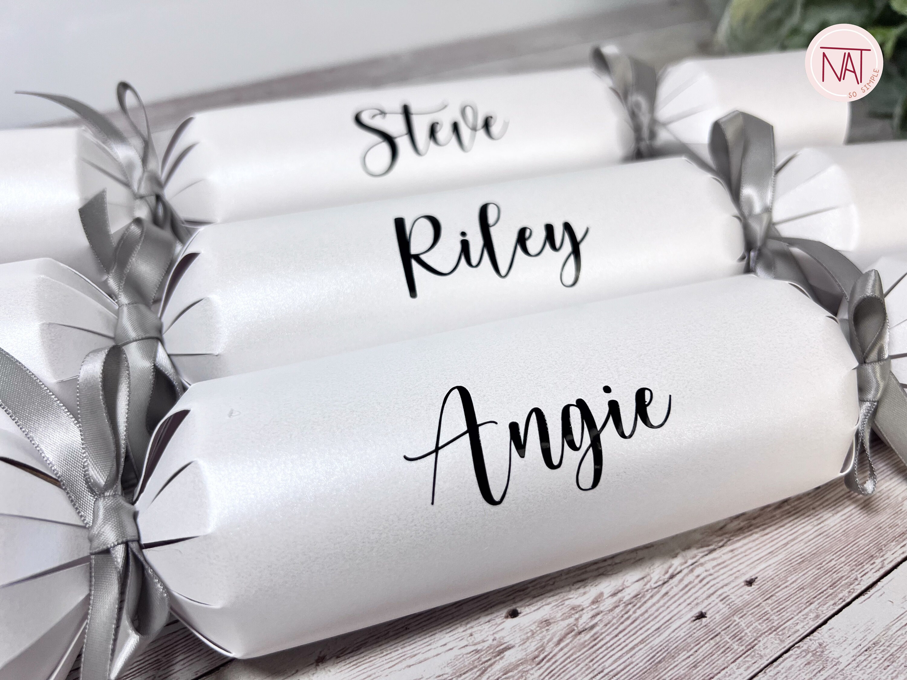 Personalised Silver Christmas Crackers: Fill Your Own - Table ...