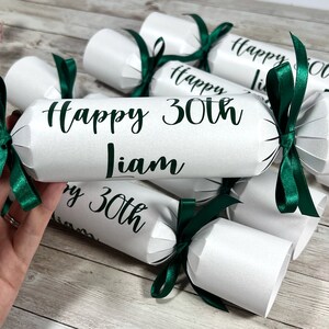 Birthday Crackers Any Colour Ribbon Text Personalised Fill Your Own ...