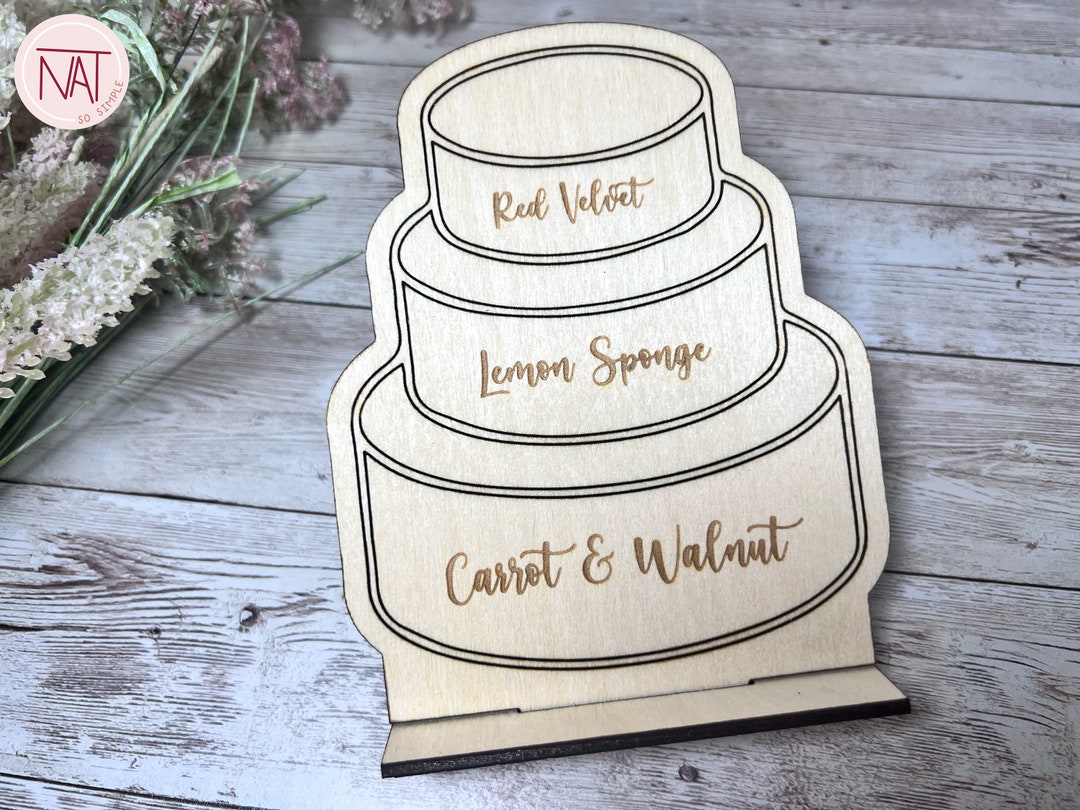 Cake Flavour Menu Sign | Cake Shape |rustic Wedding | Personalised Cake ...