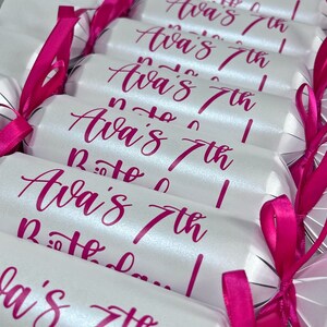 Birthday Crackers Any Colour Ribbon Text Personalised Fill Your Own ...