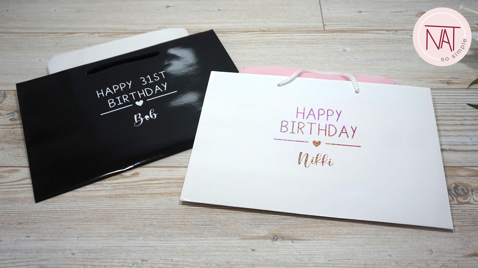 Custom Gift Bags Any Text Happy Birthday Gift Bag Personalised Gift ...