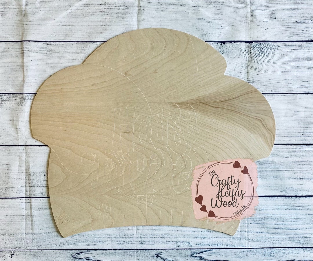 WOOD CUTOUT: Football; House Divided; Helmet; Field; Teams; Team; Door ...