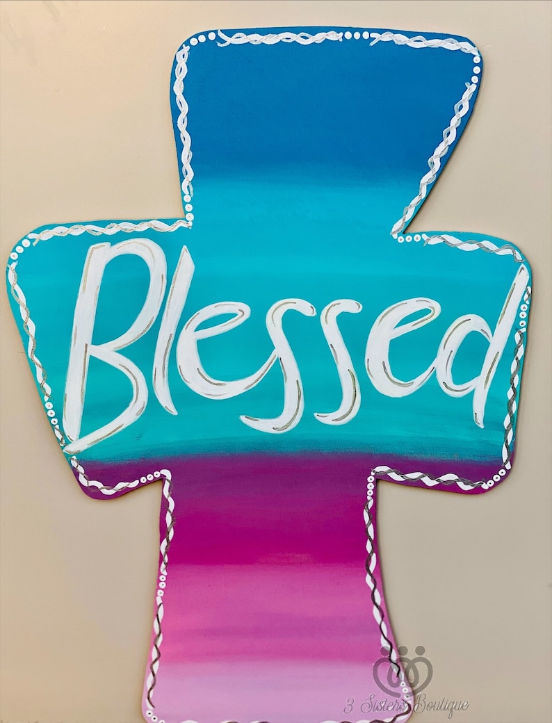 19.5 Whimsical Cross Unfinished Wood Cutout Door Hanger - Etsy