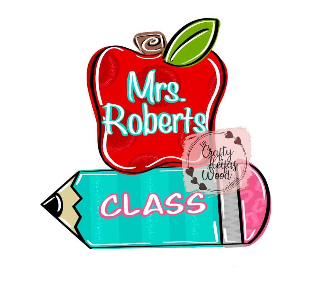 TEMPLATE: Back to School; Apple; Pencil; Classroom; School; Door Hanger ...