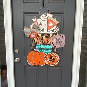PREORDER: Hello Pumpkin Latte Door Hanger Fall Pumpkin Spice - Etsy