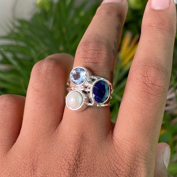 Sterling Silver Ring With Stone - Etsy