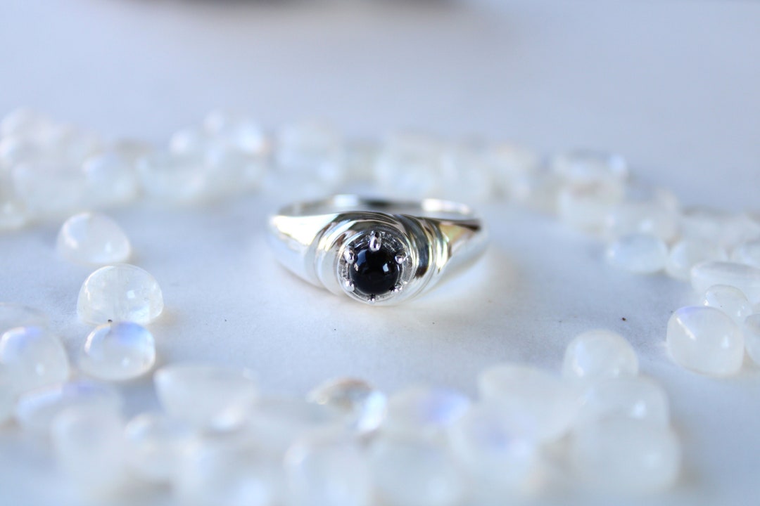 Black Onyx Ring Bold Sterling Silver Ring Handmade Gemstone Ring ...