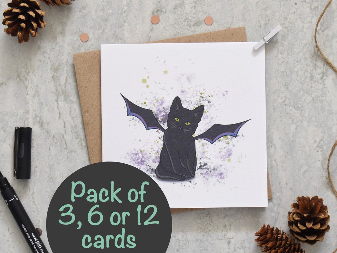 Halloween Card Pack, Ghost Card, Bat Card, Autumn Card, Happy Halloween ...