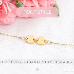 Two Initials Bracelet in Gold | Etsy UK