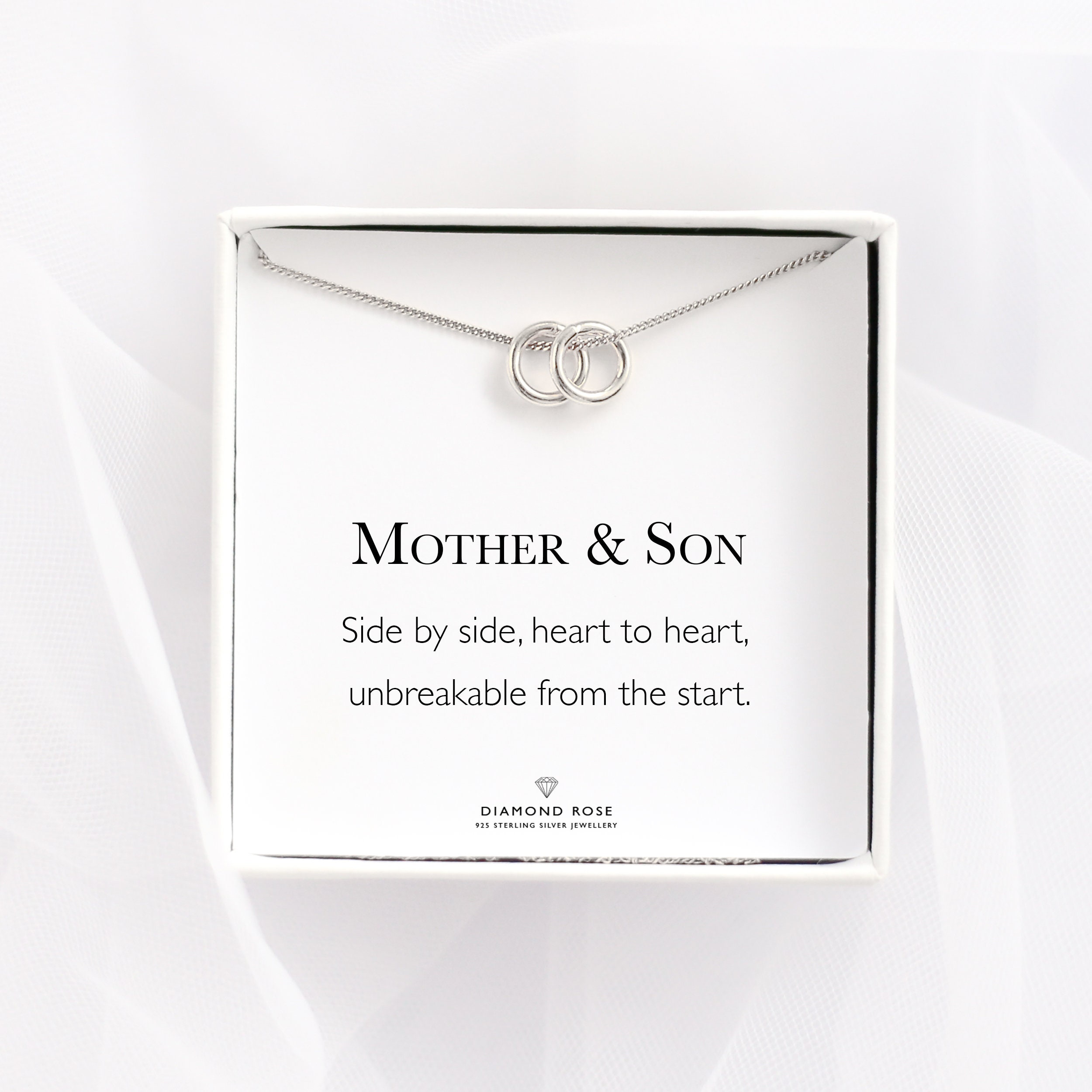 Mother Son Gift Mum and Son Mother s Day Gift Two Rings Necklace Sterling Silver Mum and Son Gifts Mum Birthday Gift From Son Etsy