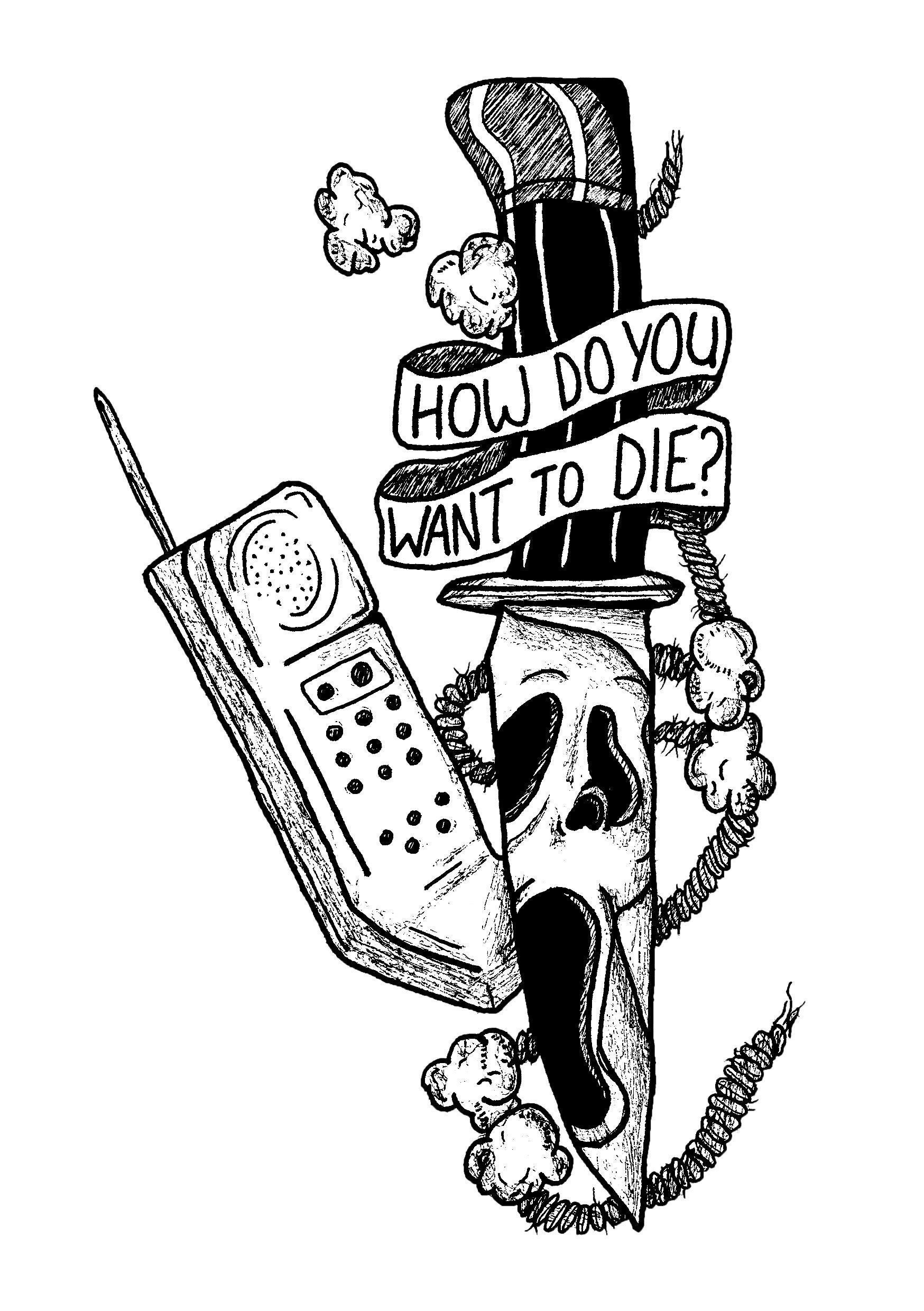 Ghostface Illustration Art Print A5 - Etsy