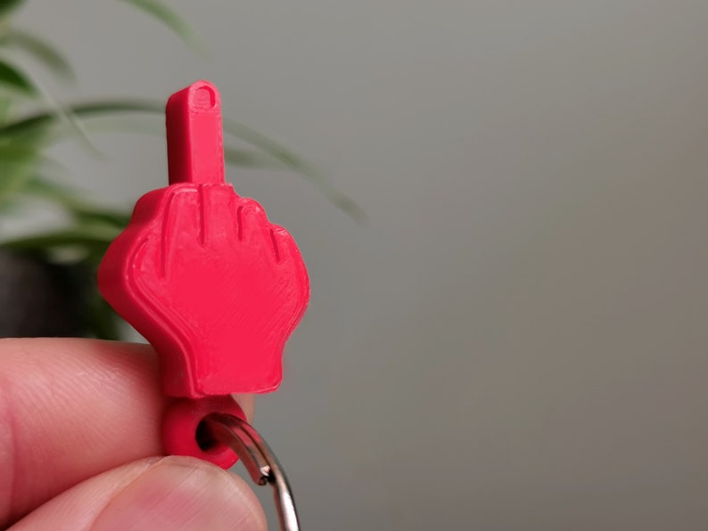 Middle Finger Keychain (3D Printed) -designed by Tomodesigns - Etsy