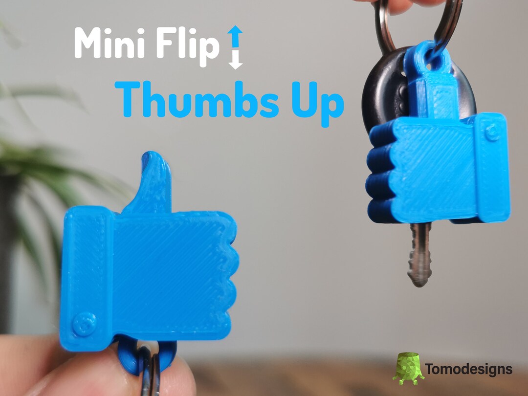 Thumbs up Keychain (3D Printed) -designed by Tomodesigns - Etsy
