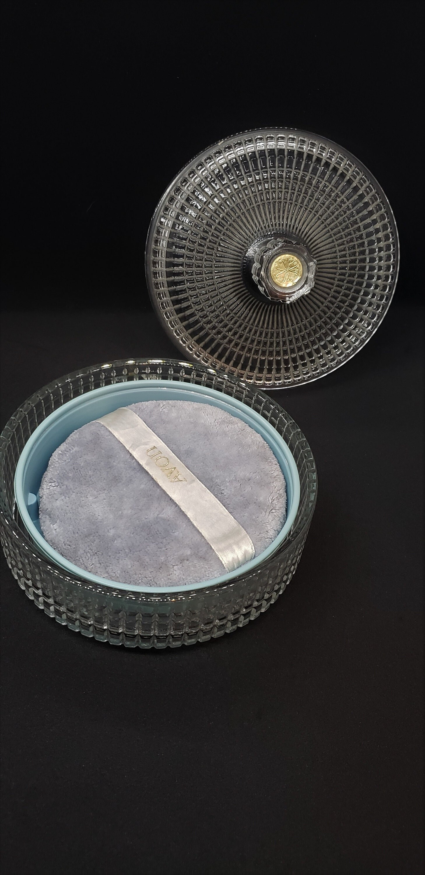 Vintage Avon Crystal Beauty Dust Powder Jar - Etsy