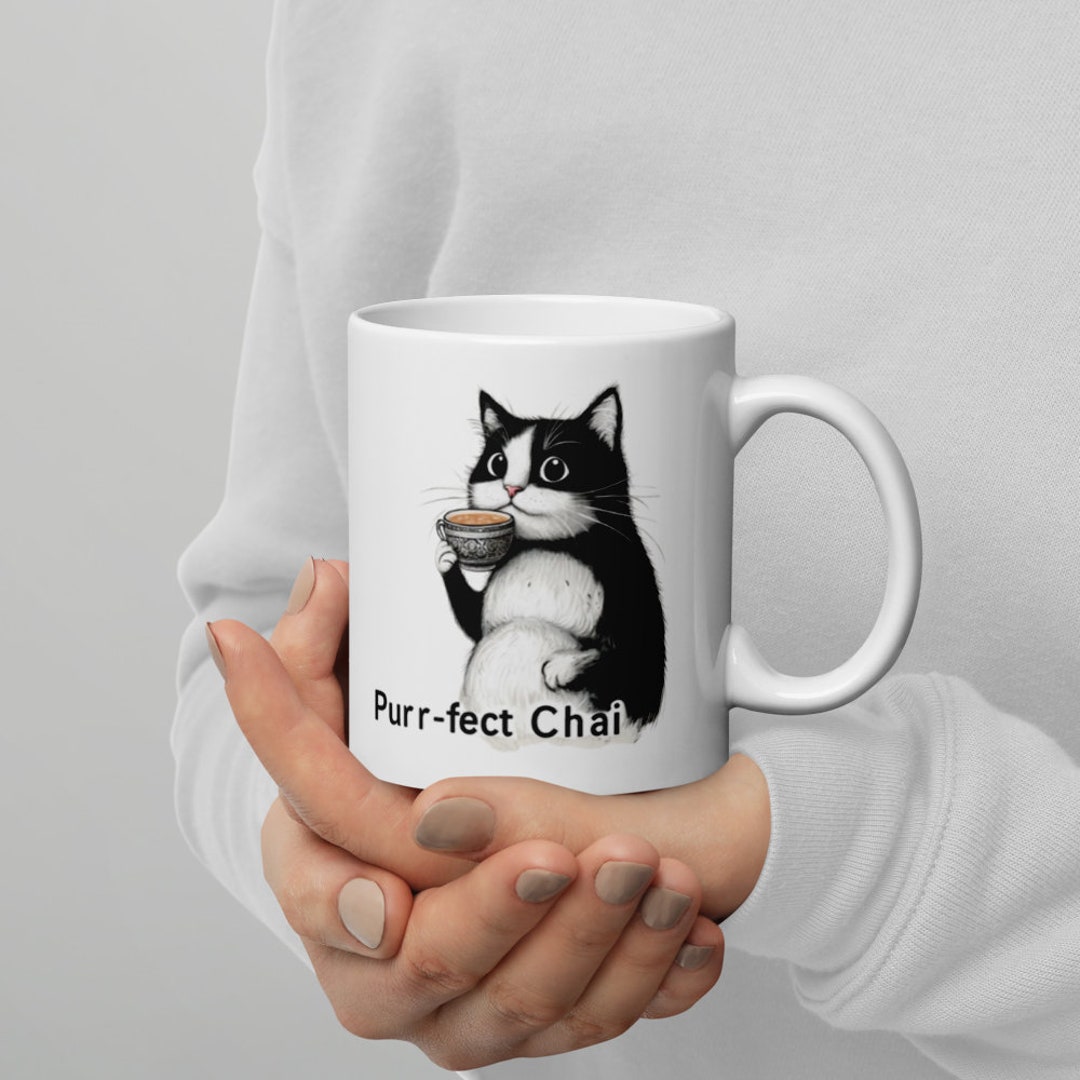 My Purr-fect Chai Mug| Desi Cat| Chai Meme - Etsy