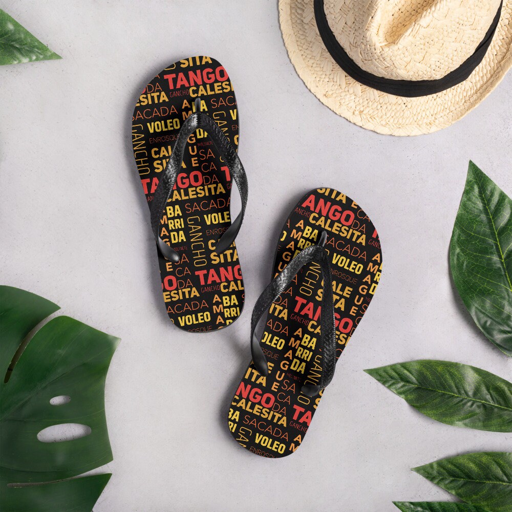 Tango Steps Flip-Flops / Tango Gift / Tango Dance Gifts / Dancer Gift ...