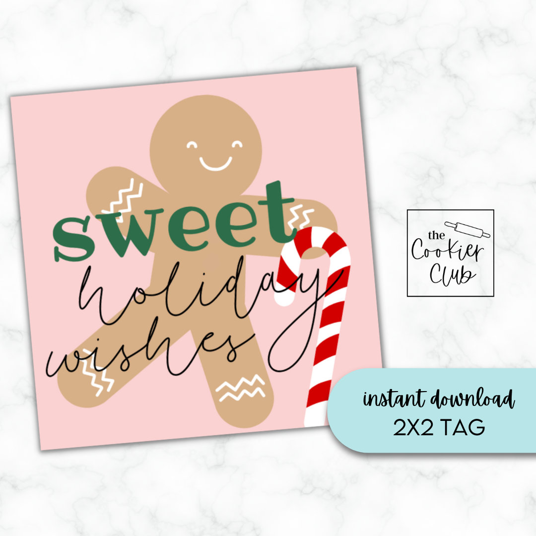 Sweet Holiday Wishes Printable Treat Tag/sticker Cookie Tag Digital ...