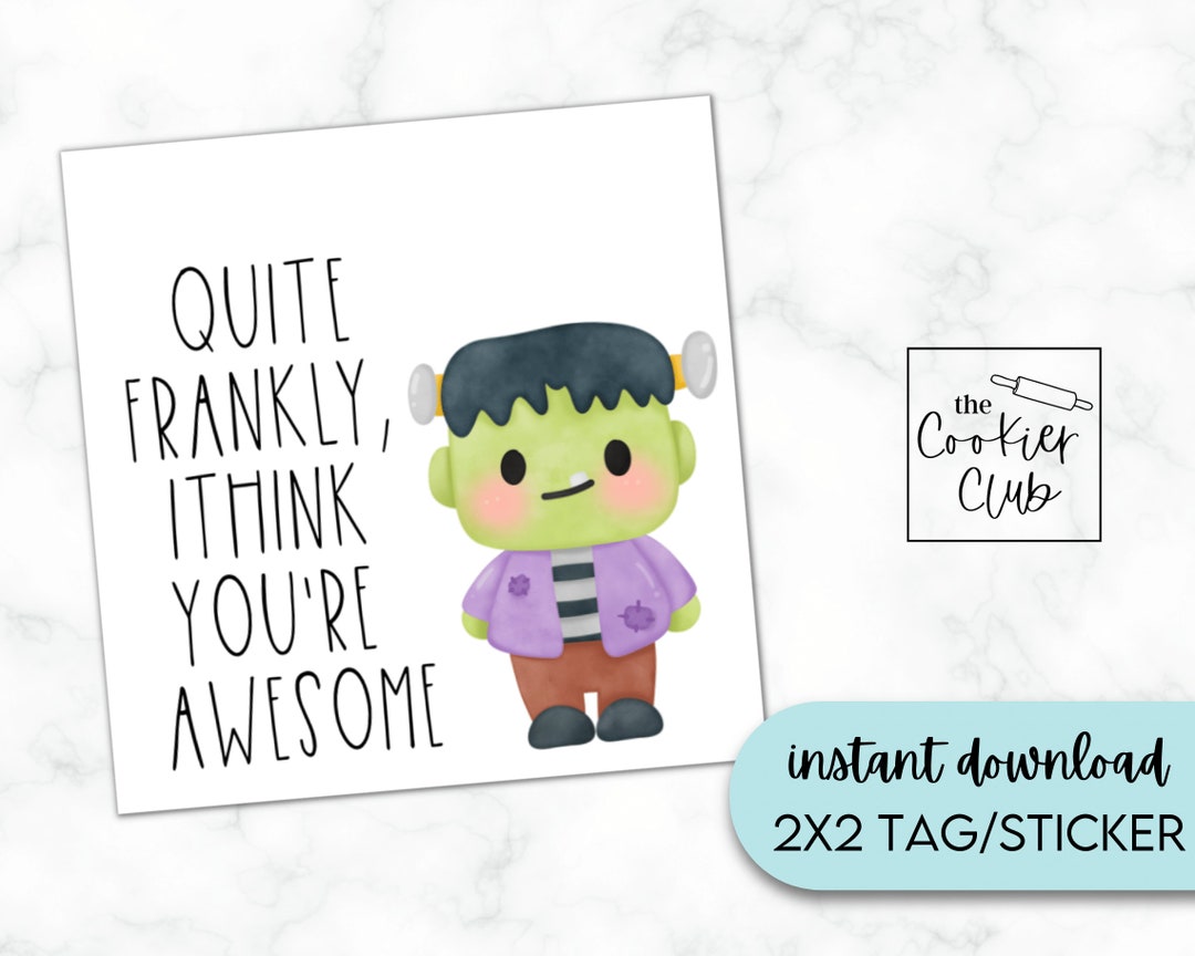 Frankenstein - Printable Treat Tag - Digital Download - Halloween- 2x2 ...