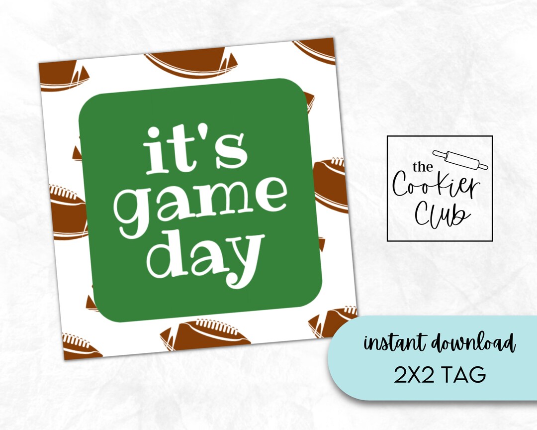 It's Game Day - Printable Cookie Tag - Digital Download - Football ...