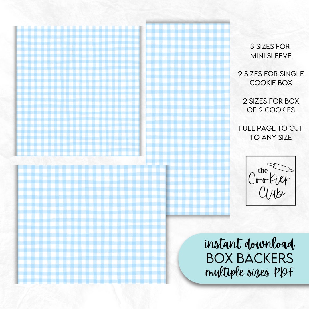 Baby Blue Plaid V2 - Printable Box Backer - Multiple Sizes - Instant ...