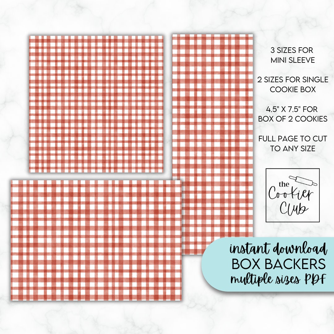Red Plaid - Printable Box Backer - Multiple Sizes - Instant Download ...