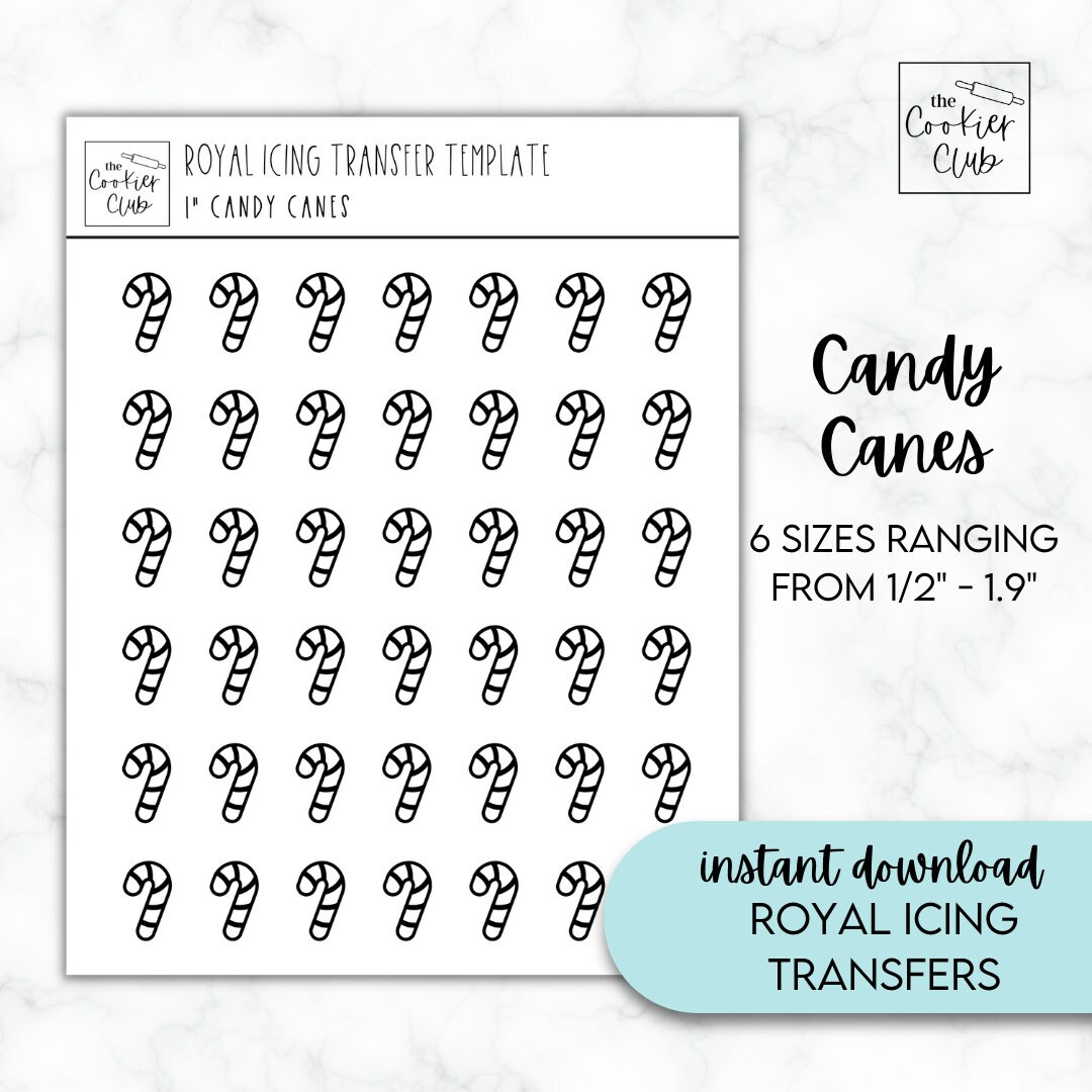 Candy Canes Royal Icing Transfer Sheets Multiple Sizes - Etsy