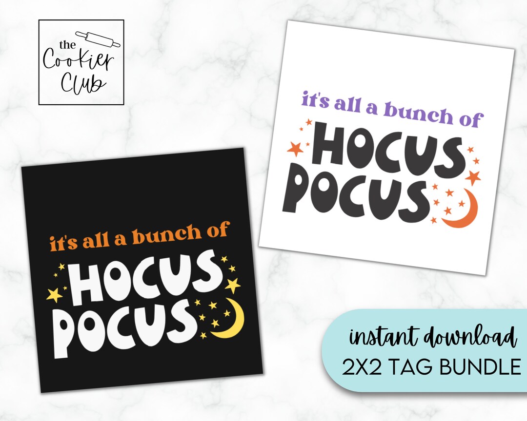 Hocus Pocus Bundle V1 Printable Treat Tag Cookie Tag digital Download ...