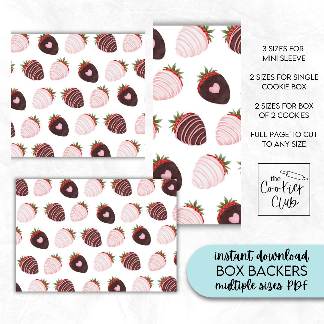 Chocolate Strawberries - Printable Box Backer - Multiple Sizes ...