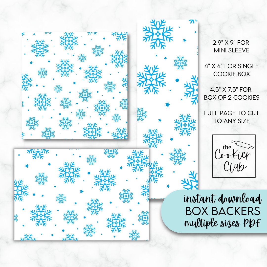 Snowflakes - Printable Box Backer Bundle - Christmas/holiday - Multiple ...