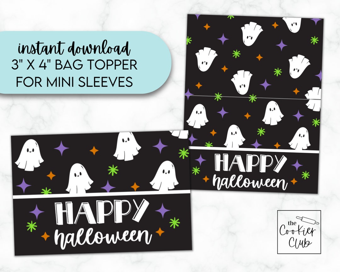 Ghost Cuties - 3x4 Mini Sleeve Bag Topper - for 3x11 Cello Bag ...